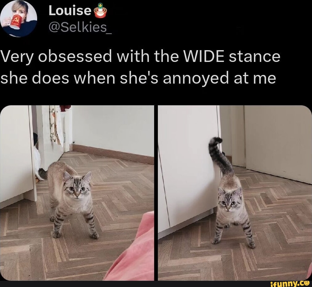 Louise & Very obsessed with the WIDE stance she does when she's annoyed ...