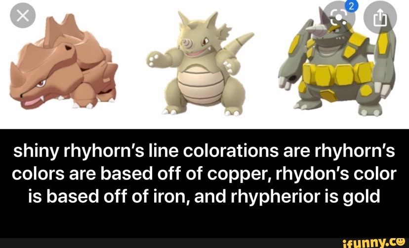 Shiny rhyhorn''s line colorations are rhyhorn's colors are based off of ...