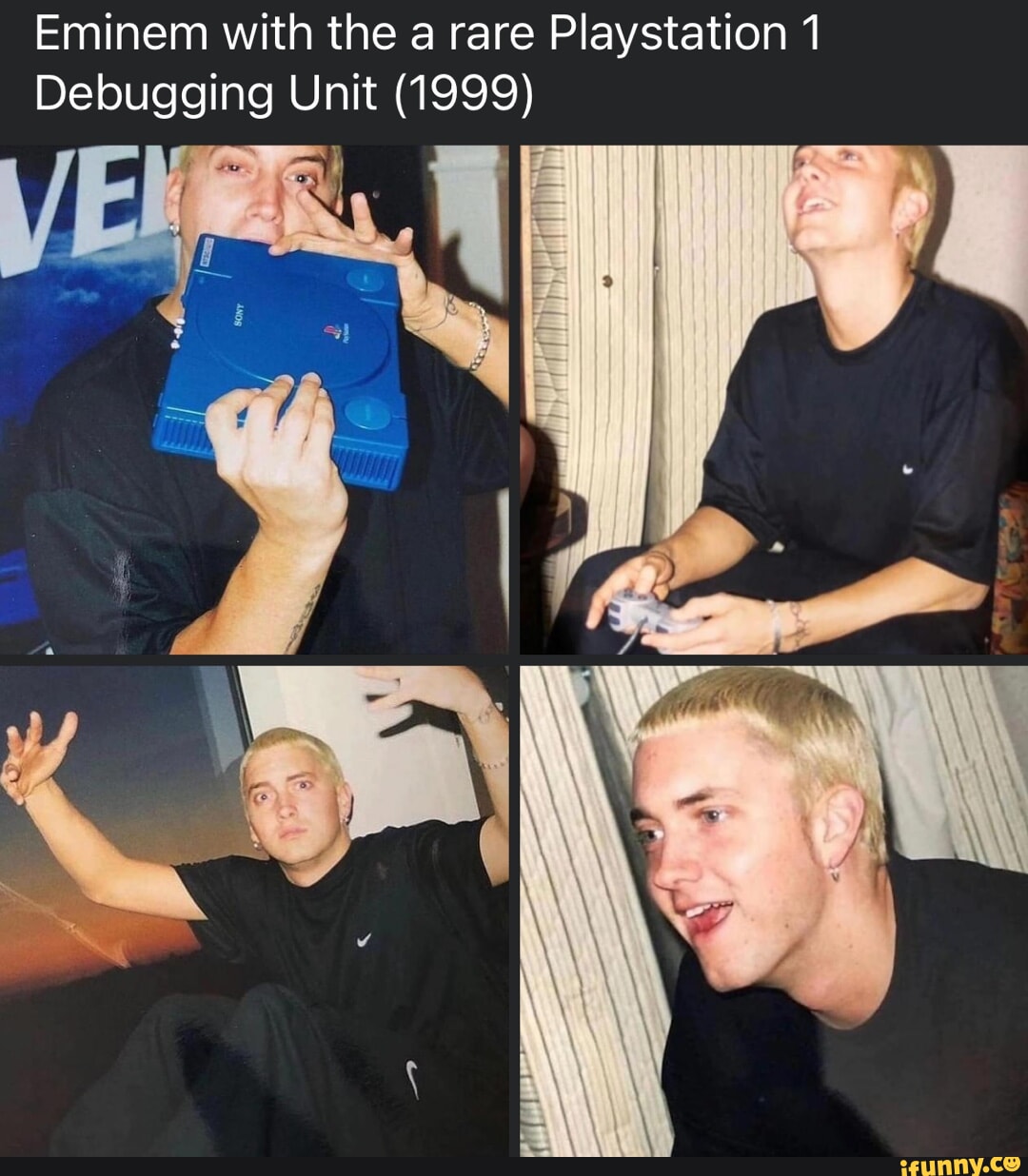 Eminem with the a rare Playstation 1 Debugging Unit (1999) - iFunny