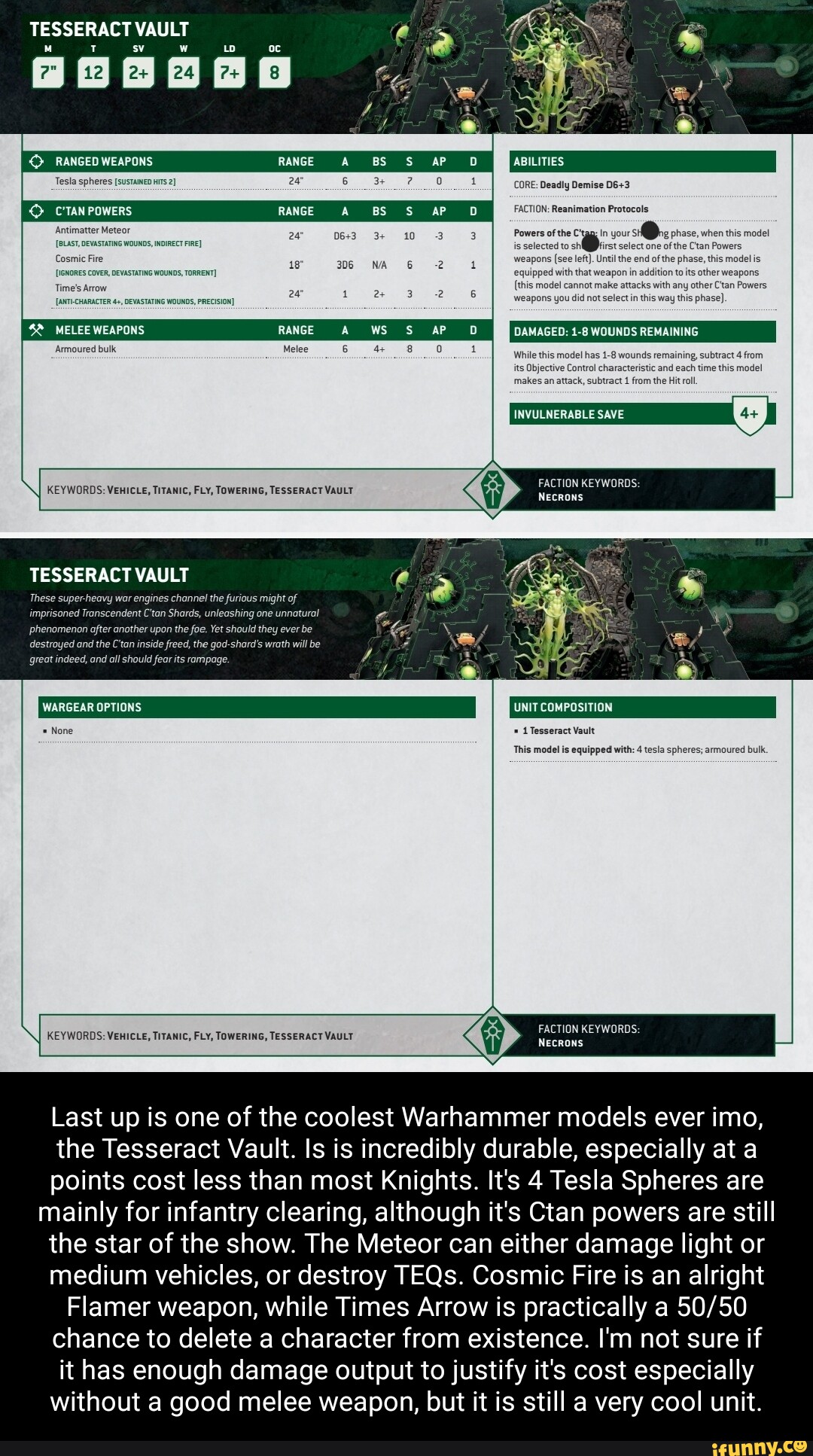 TESSERACT VAULT RANGED WEAPONS aP ABILITIES Tesla spheres {sustaneo 2 ...