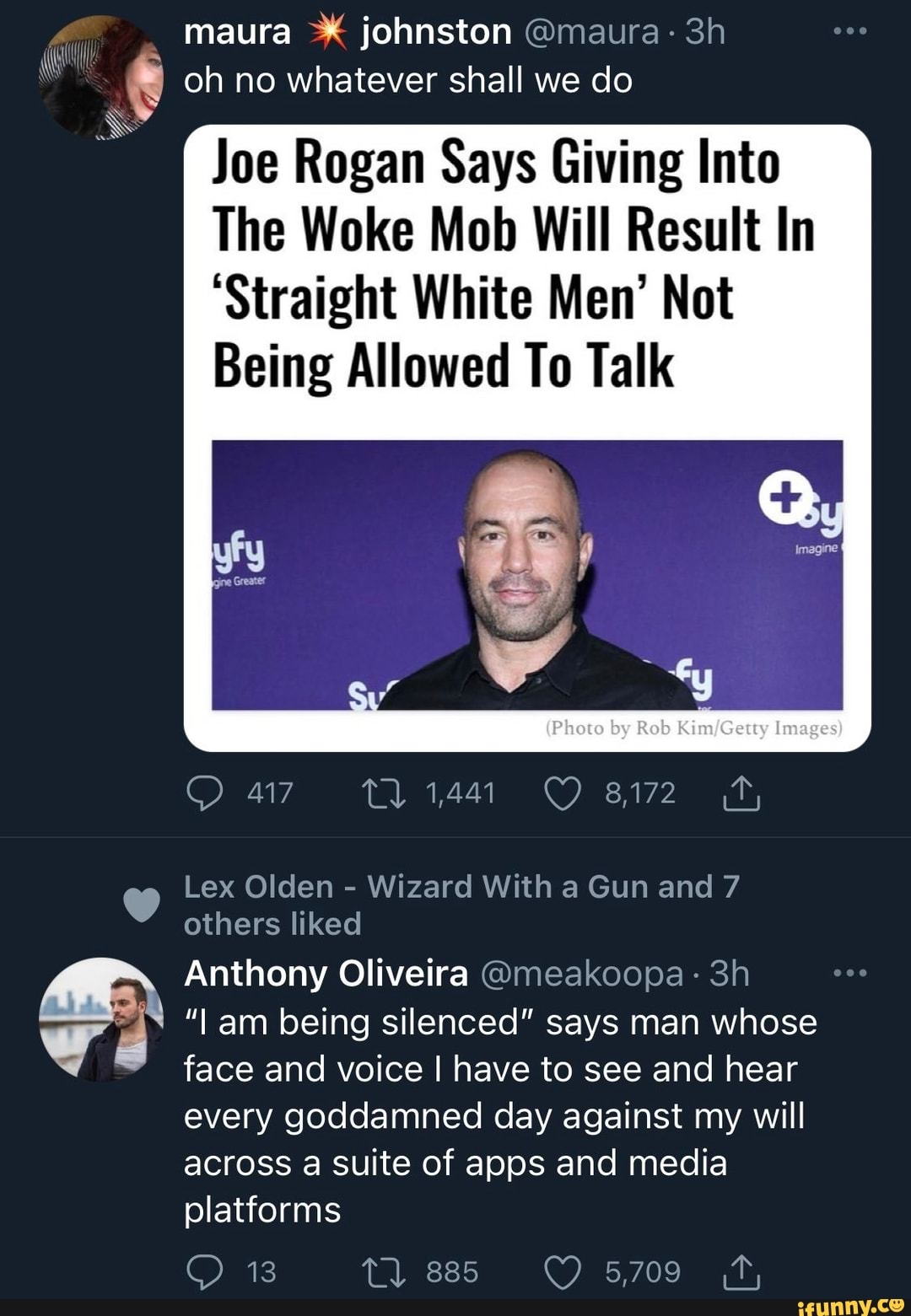 Maura johnston @maura: oh no whatever shall we do Joe Rogan Says Giving ...