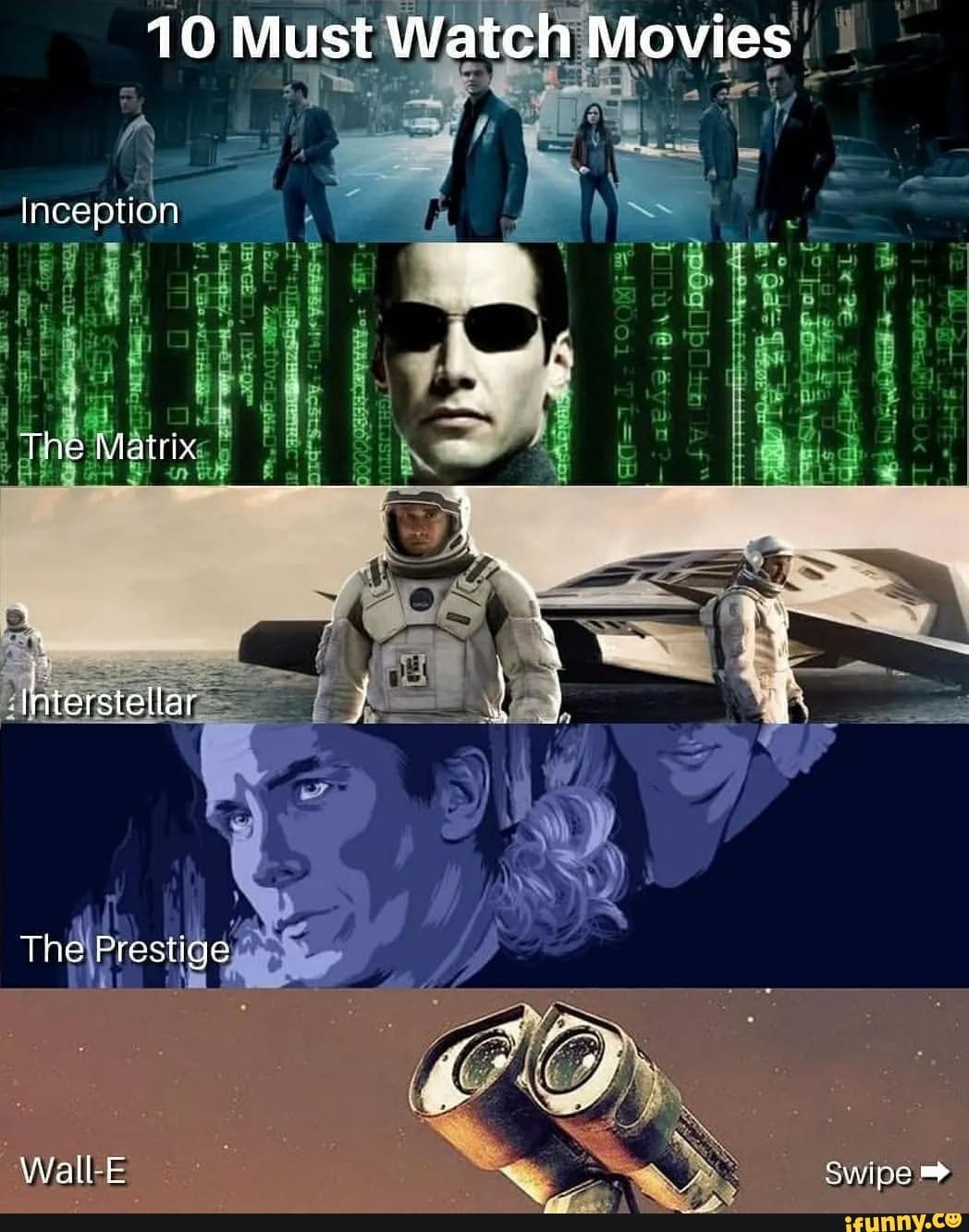 10 Must Watch Movies Inception The Matrix interstetlar The Prestige ...