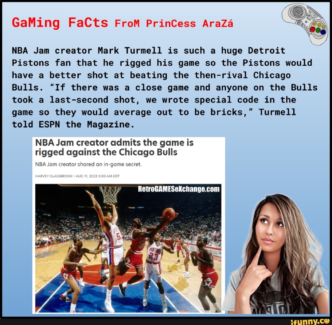 GaMing FaCts From PrinCess Araza NBA Jam creator Mark Turmell is such a ...