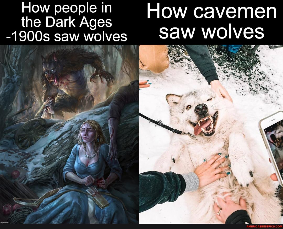 How people in the Dark Ages How cavemen -1900s saw wolves wolves ...
