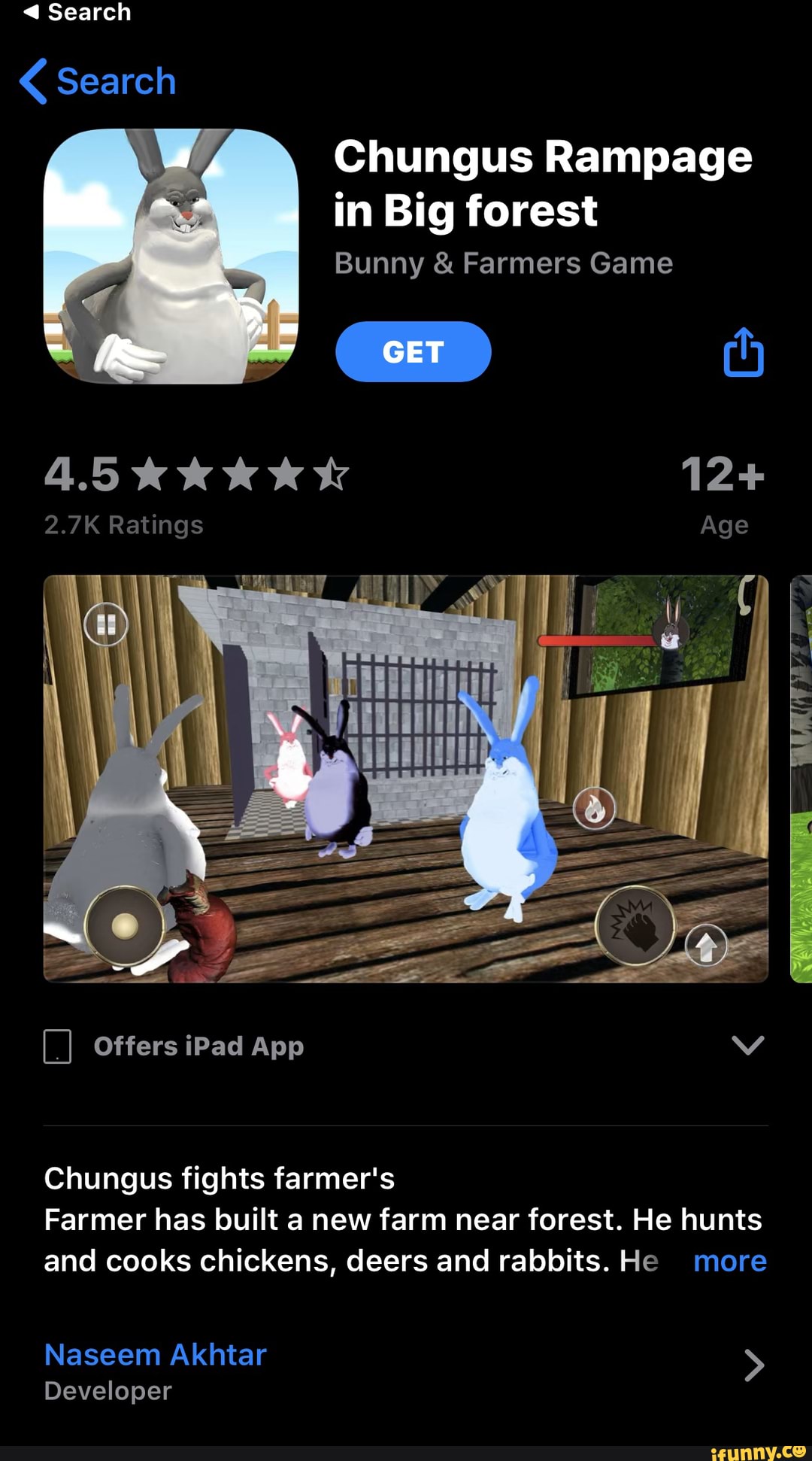 Chungus Rampage in Big forest Bunny Farmers Game Chungus fights farmer ...