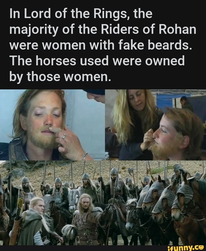 In Lord of the Rings, the majority of the Riders of Rohan were women ...