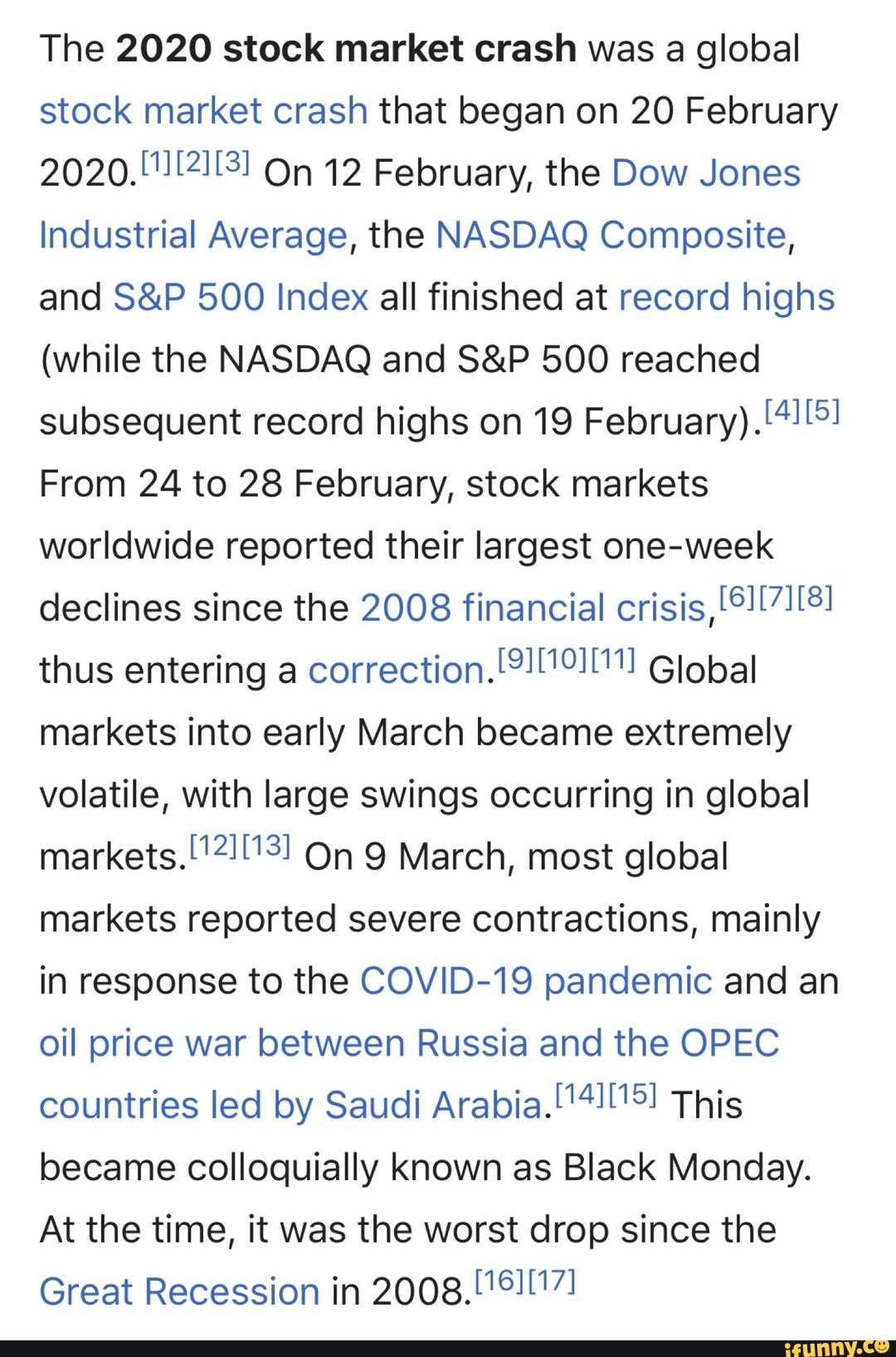 The 2020 stock market crash was a global stock market crash that began ...