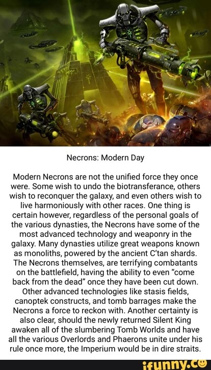 Necrons: Modern Day Modern Necrons are not the unified force they once ...