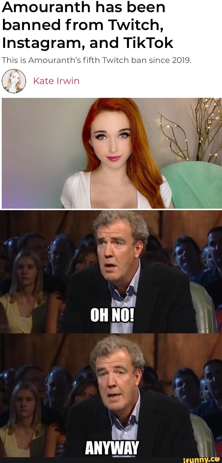 Amouranth has been banned from Twitch, Instagram, and TikTok This is ...