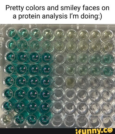 Pretty colors and smiley faces on protein analysis I'm doing:) - iFunny