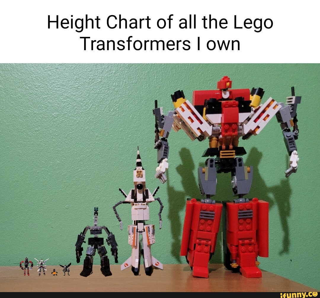 Height Chart of all the Lego Transformers I own - iFunny