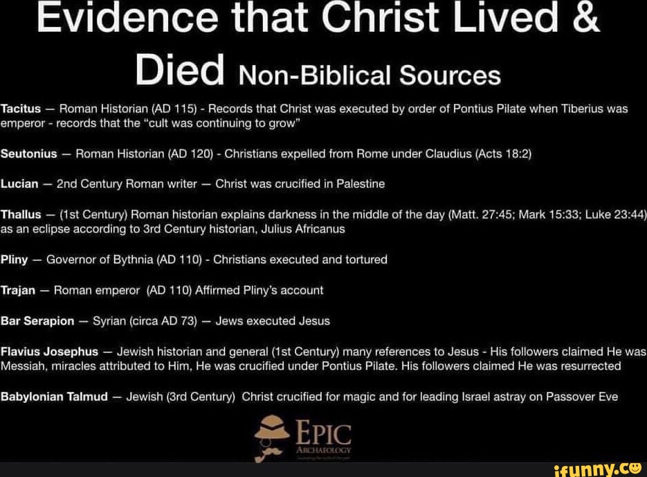 Evidence that Christ Lived & Died Non-Biblical Sources Tacitus - Roman ...