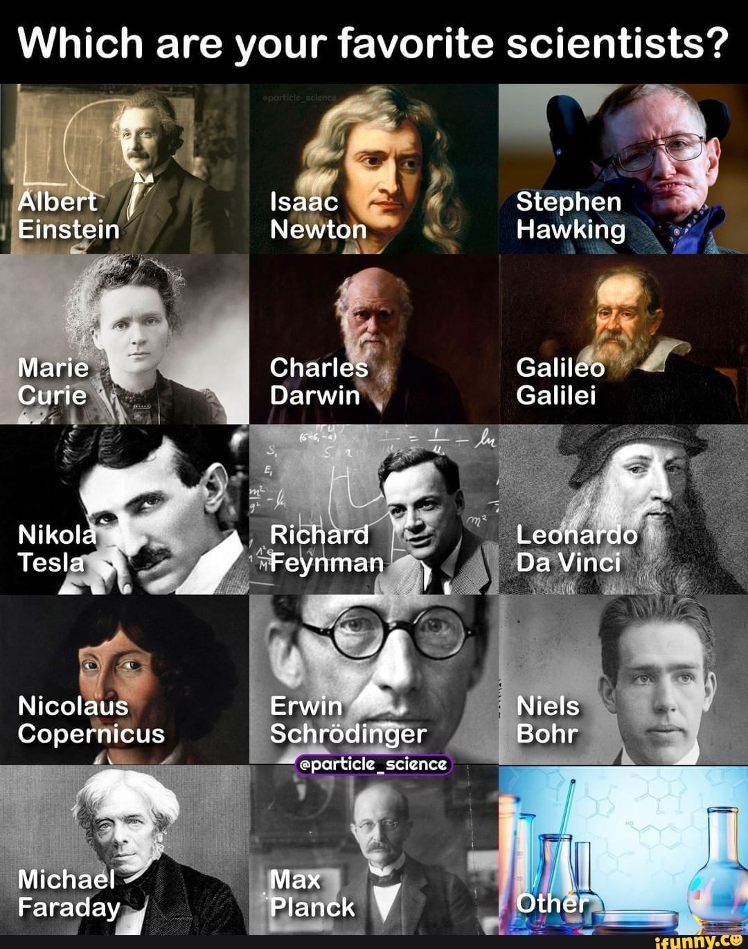 Which are your favorite scientists? Aa Albert Einstein Marie Curie ...