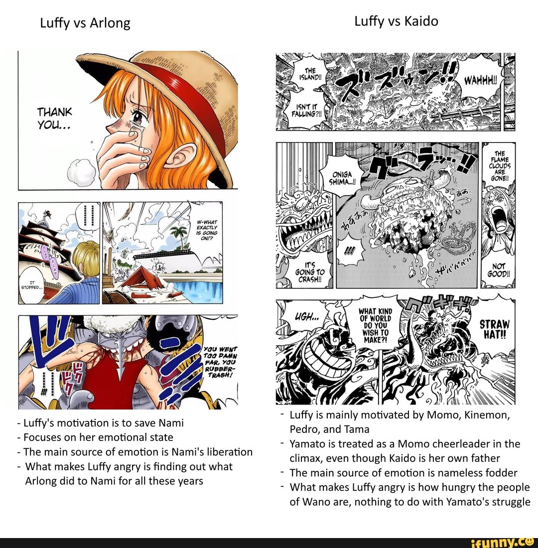 Luffy vs Arlong Luffy vs Kaido WHAT KIND AS F WORLD you fj - Luffy is ...
