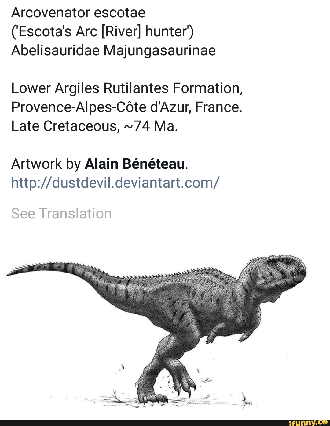 Arcovenator escotae ('Escota's Arc [River] hunter') Abelisauridae ...