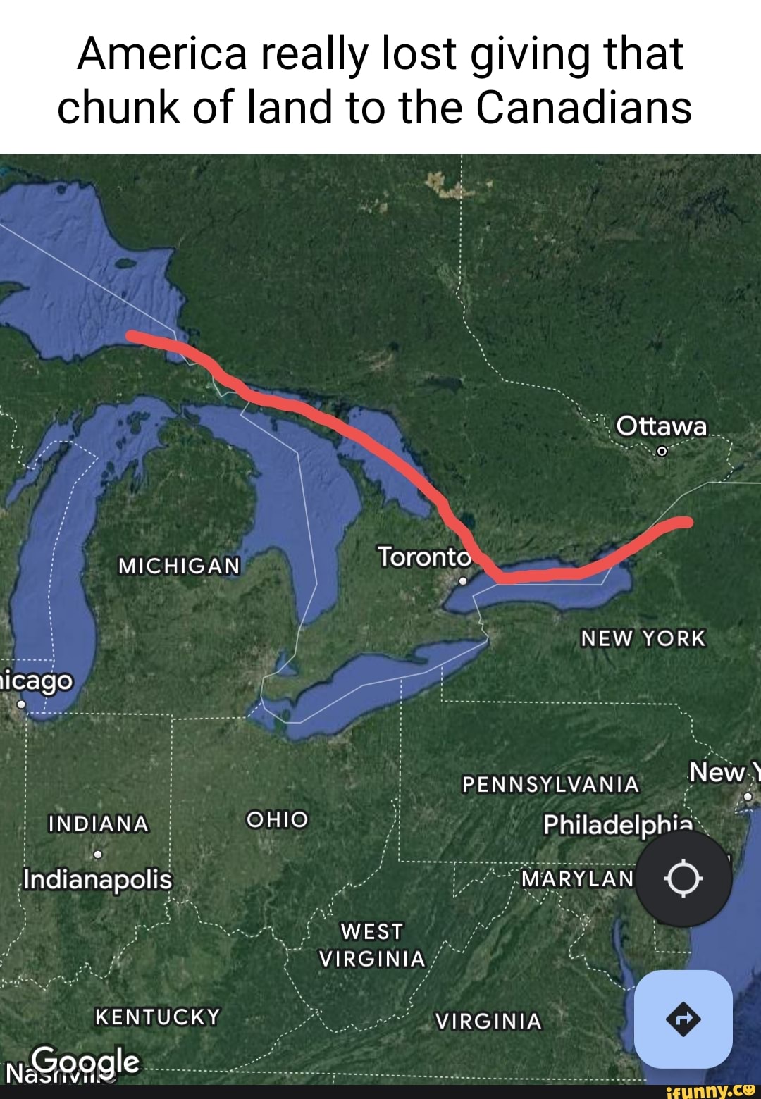 America really lost giving that chunk of land to the Canadians Ottawa ...