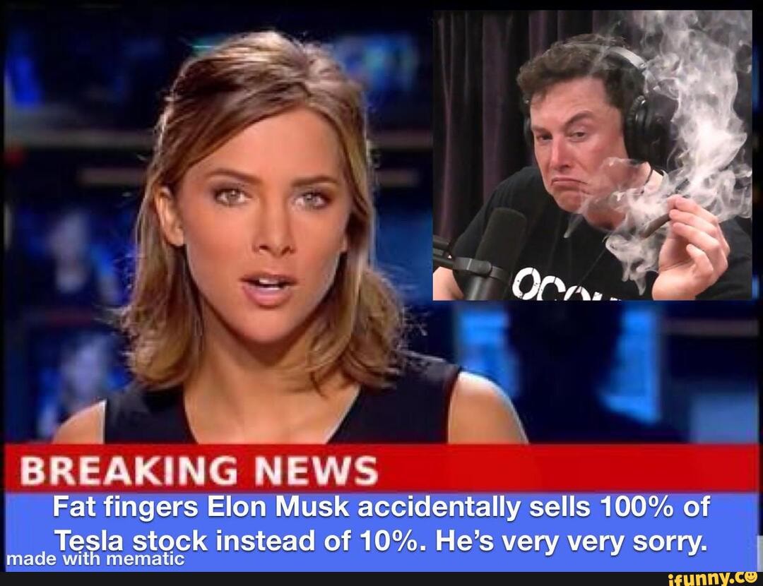 BREAKING NEWS Fat fingers Elon Musk accidentally sells 100% of Tesla ...
