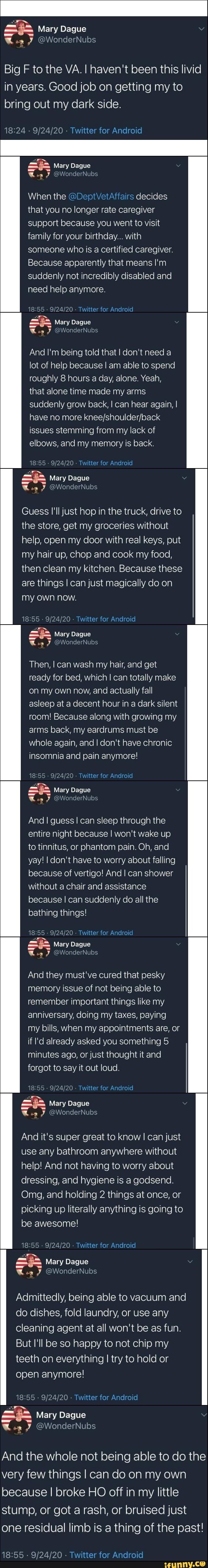 Mary Dague og JY @WonderNubs Big F to the VA. I haven't been this livid ...