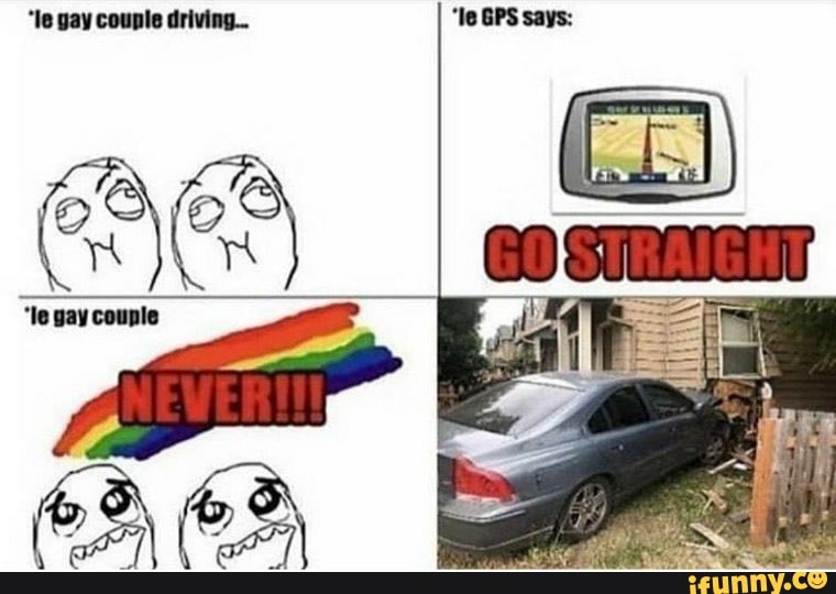 "le gay couple driving. - iFunny