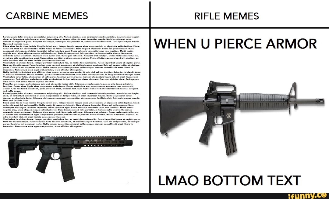 CARBINE MEMES RIFLE MEMES WHEN U PIERCE ARMOR LMAO BOTTOM TEXT - iFunny