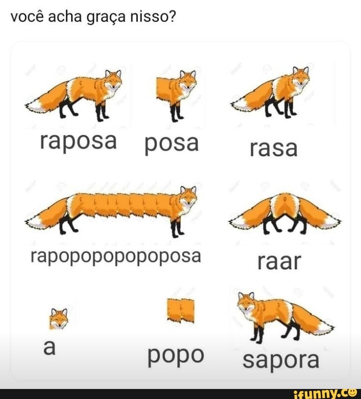 Você acha graça nisso? raposa posa rasa rapopopopopoposa raar - iFunny ...