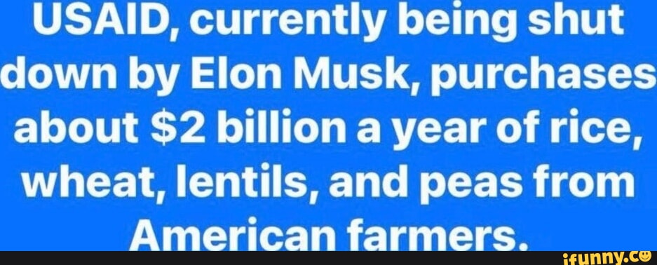 USAID, currently being shut down by Elon Musk, purchases about $2 ...