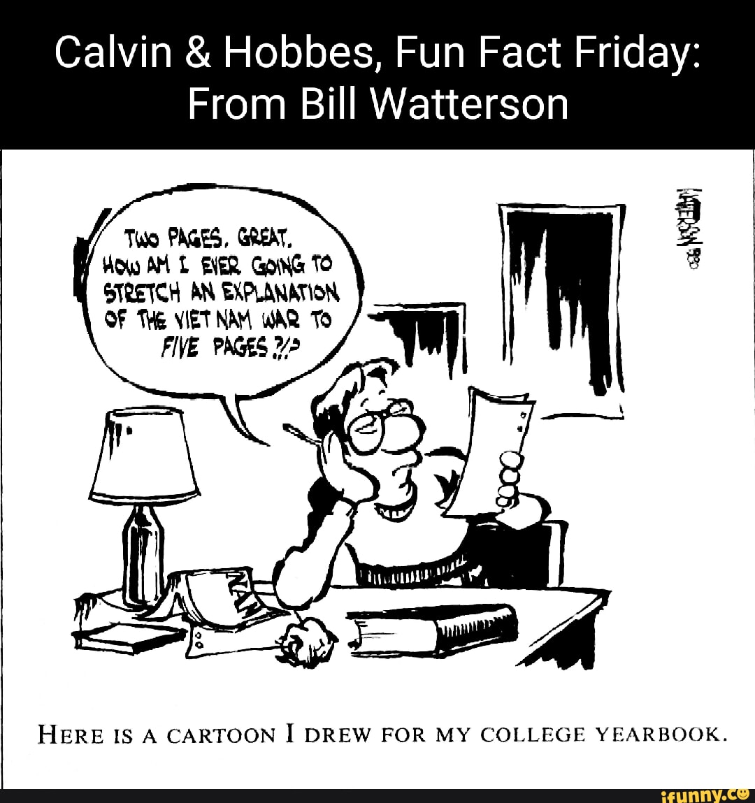 Calvin & Hobbes, Fun Fact Friday: From Bill Watterson Two PAGES, GREAT ...