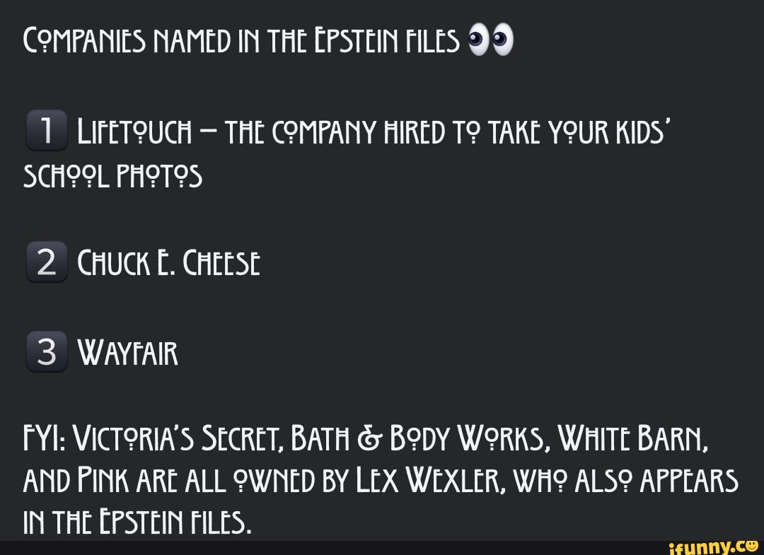 COMPANIES NAMED IN THE EPSTEIN FILES 99 LIFETSUCH THE COMPANY HIRED ...