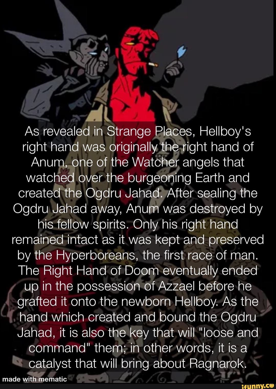Al As revealed in Strange es, Hellboy's right hand was originally the ...