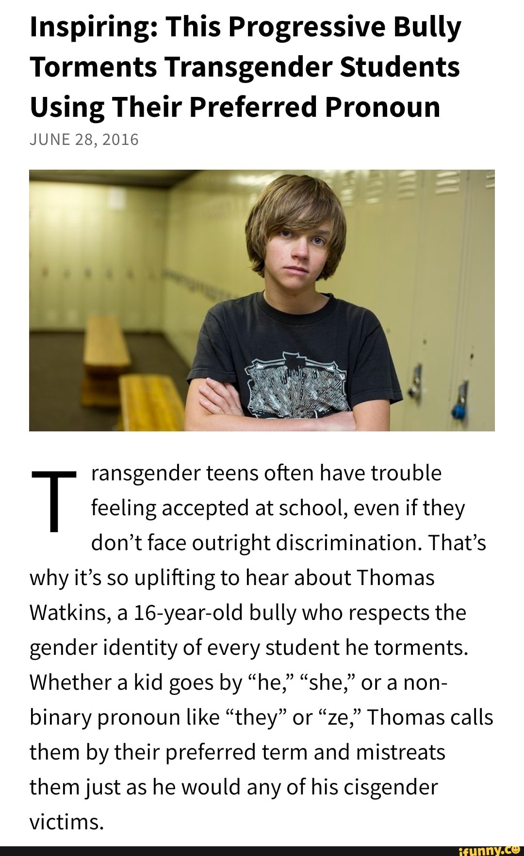 Inspiring: This Progressive Bully Torments Transgender Students Using ...