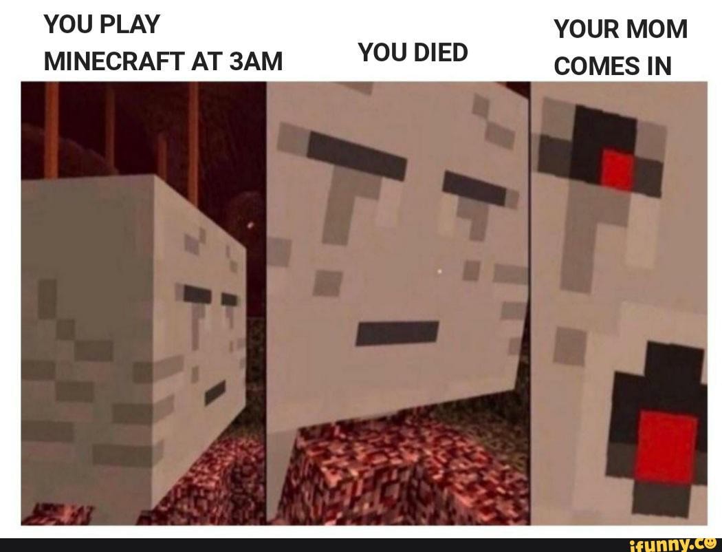 YOU PLAY YOUR MOM MINECRAFT AT YOU DIED COMES IN - iFunny