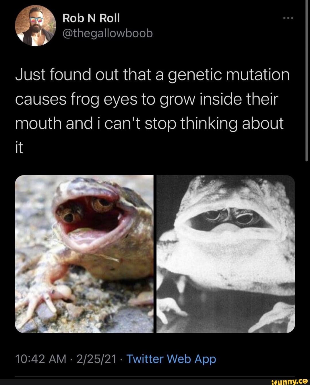 Rob Roll @thegallowboob Just found out that a genetic mutation causes ...