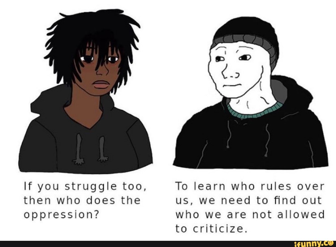If you struggle too, then who does the oppression? To learn who rules ...
