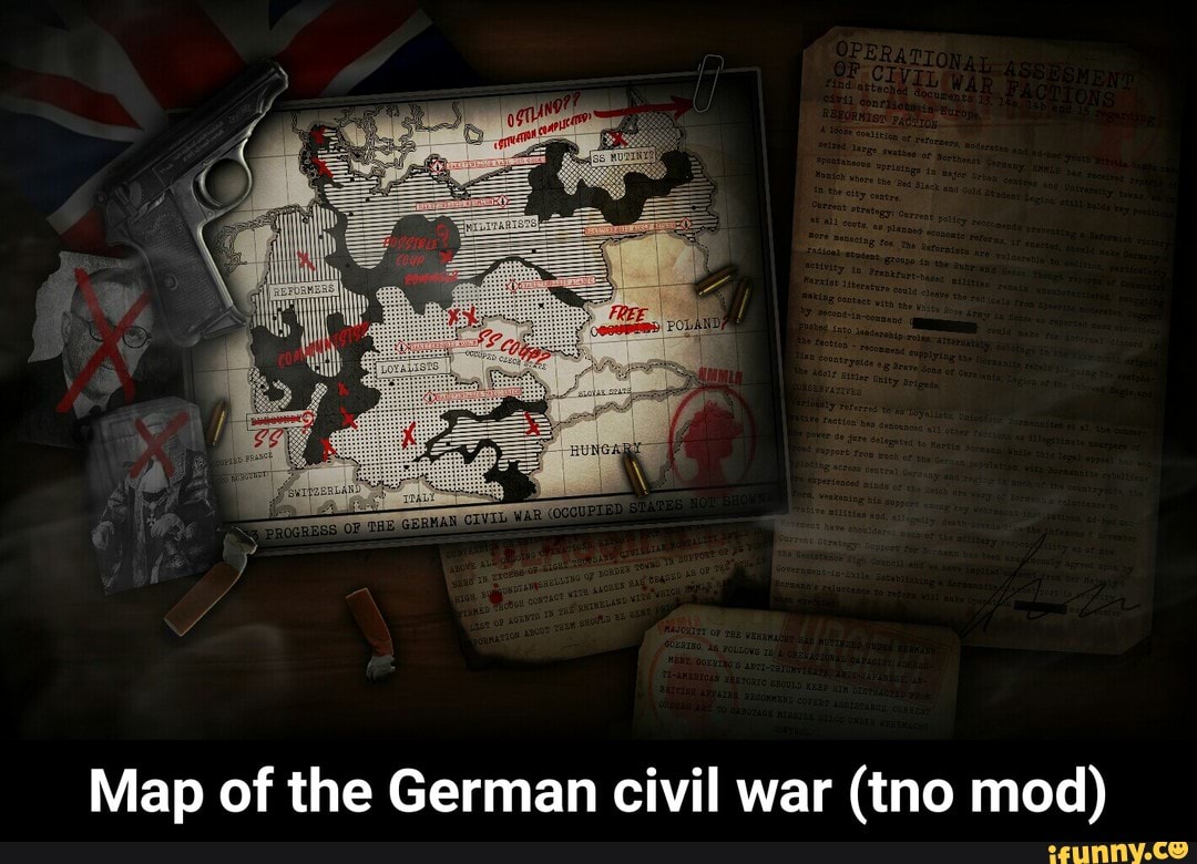 Map of the German civil war (tno mod) - iFunny