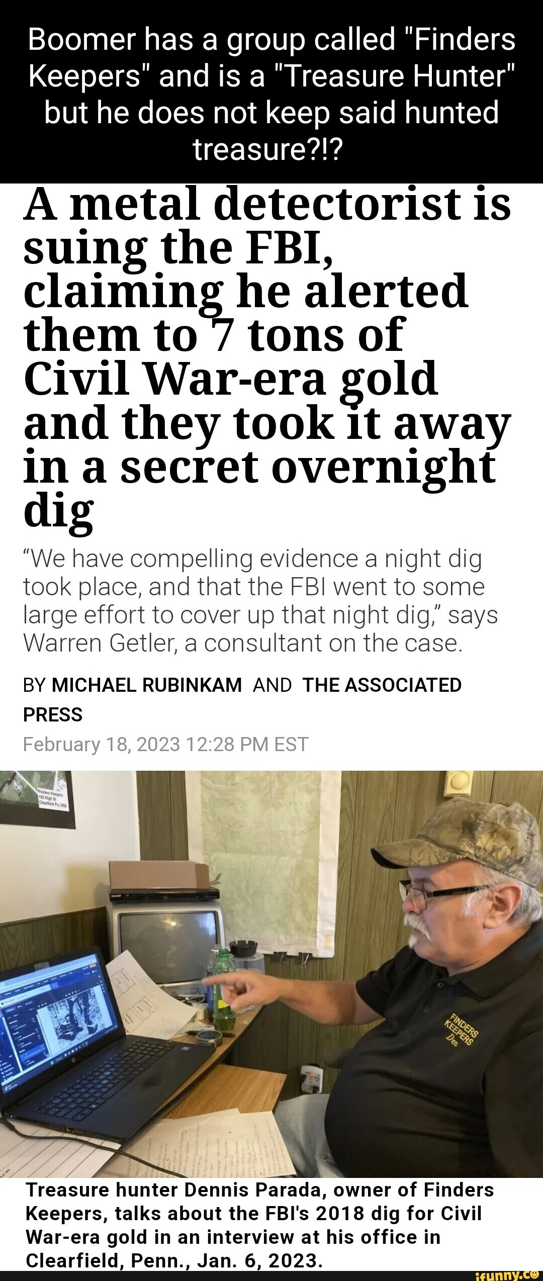 Boomer has a group called "Finders Keepers' and is a "Treasure Hunter ...