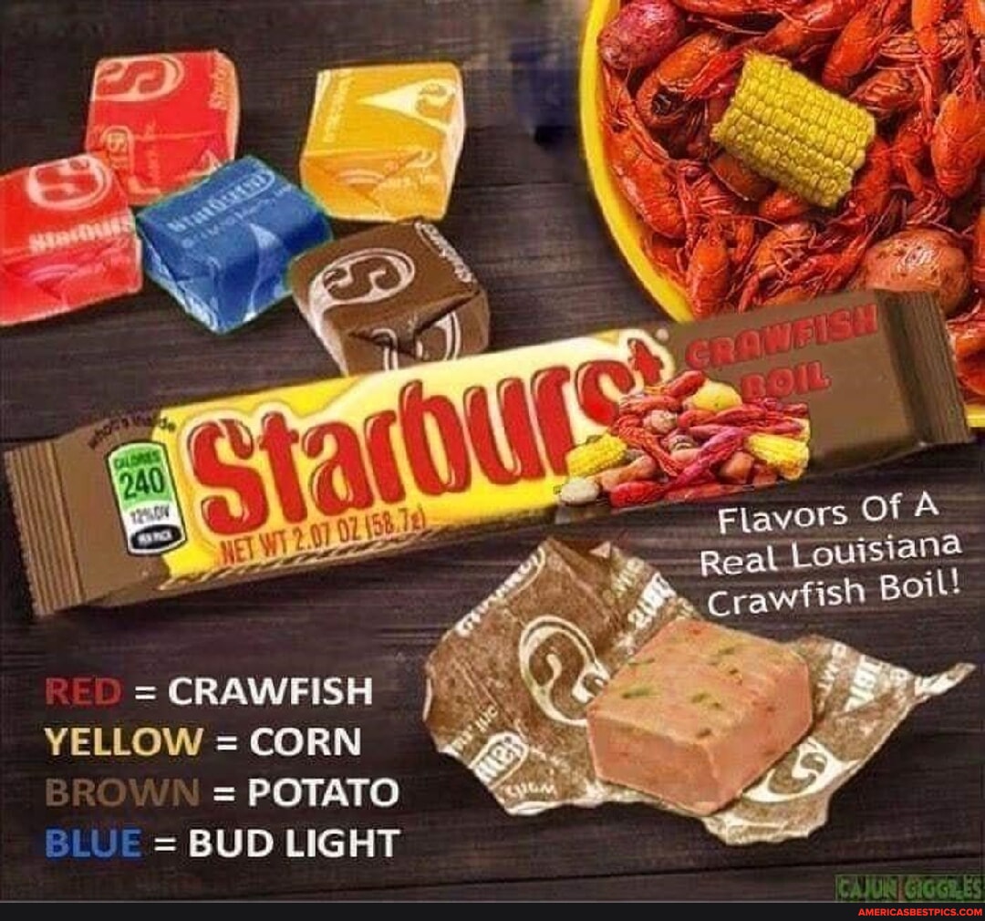 Real Louisiana Boil! = CRAWFISH YELLOW = CORN BRO = POTATO BLUE = BUD ...