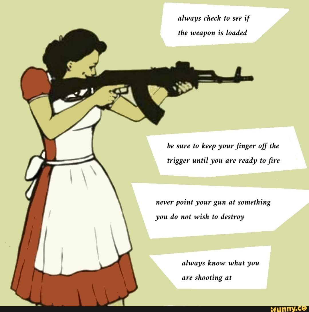 Always check to see if the weapon is loaded be sure to keep your finger ...