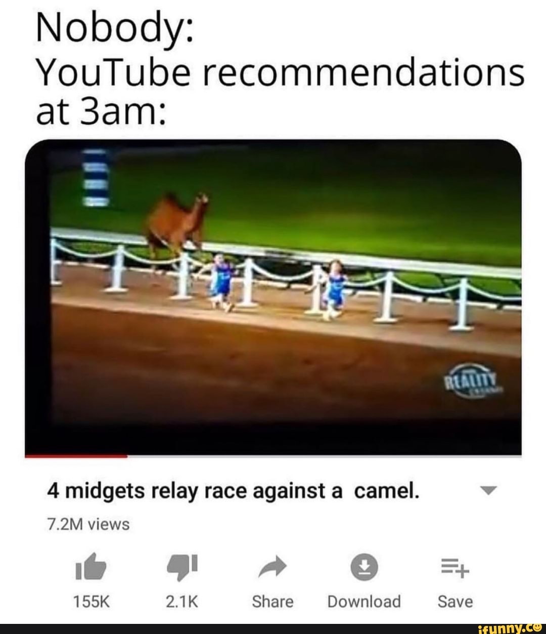 Nobody: YouTube recommendations at3anm 4 midgets relay race against a ...