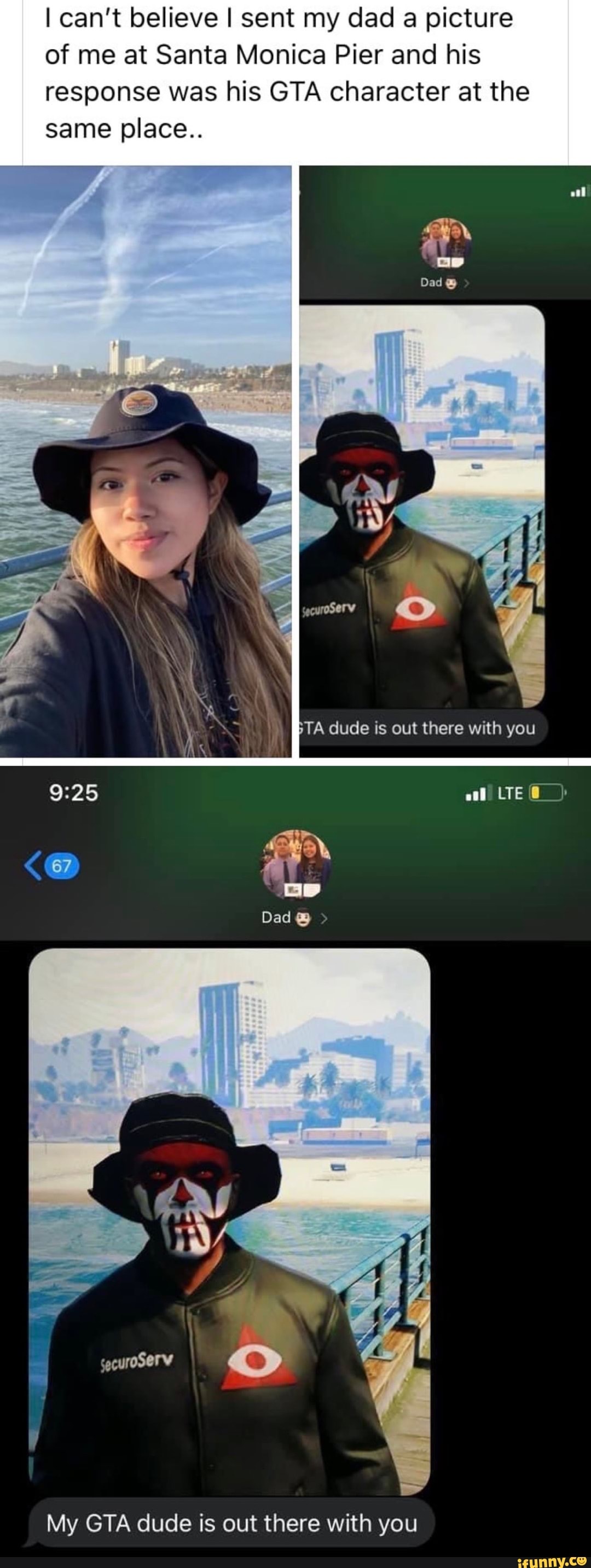 I can't believe I sent my dad a picture of me at Santa Monica Pier and ...