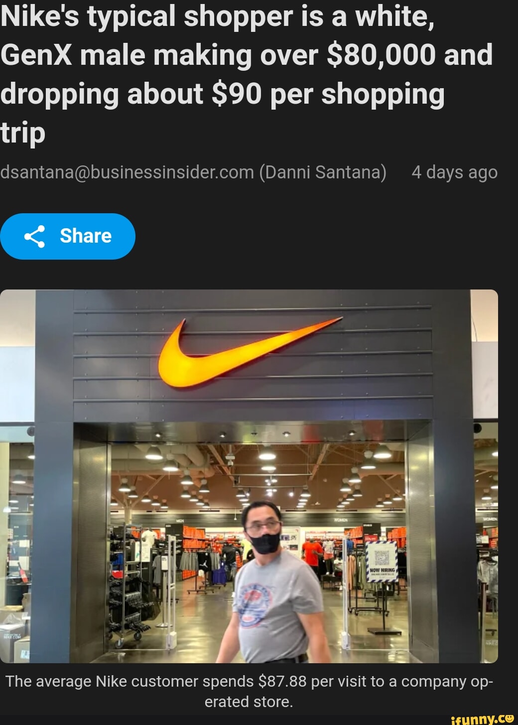 Nike's typical shopper is a white, GenX male making over S80,000 and ...