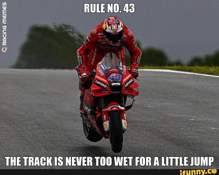 RULE NO. 43 RAcING QRACING memes memes Memes MEMES THE TRACH IC NEVER ...