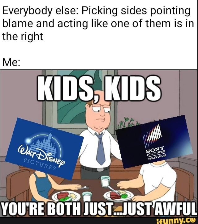 Everybody else: Picking sides pointing blame and acting like one of ...