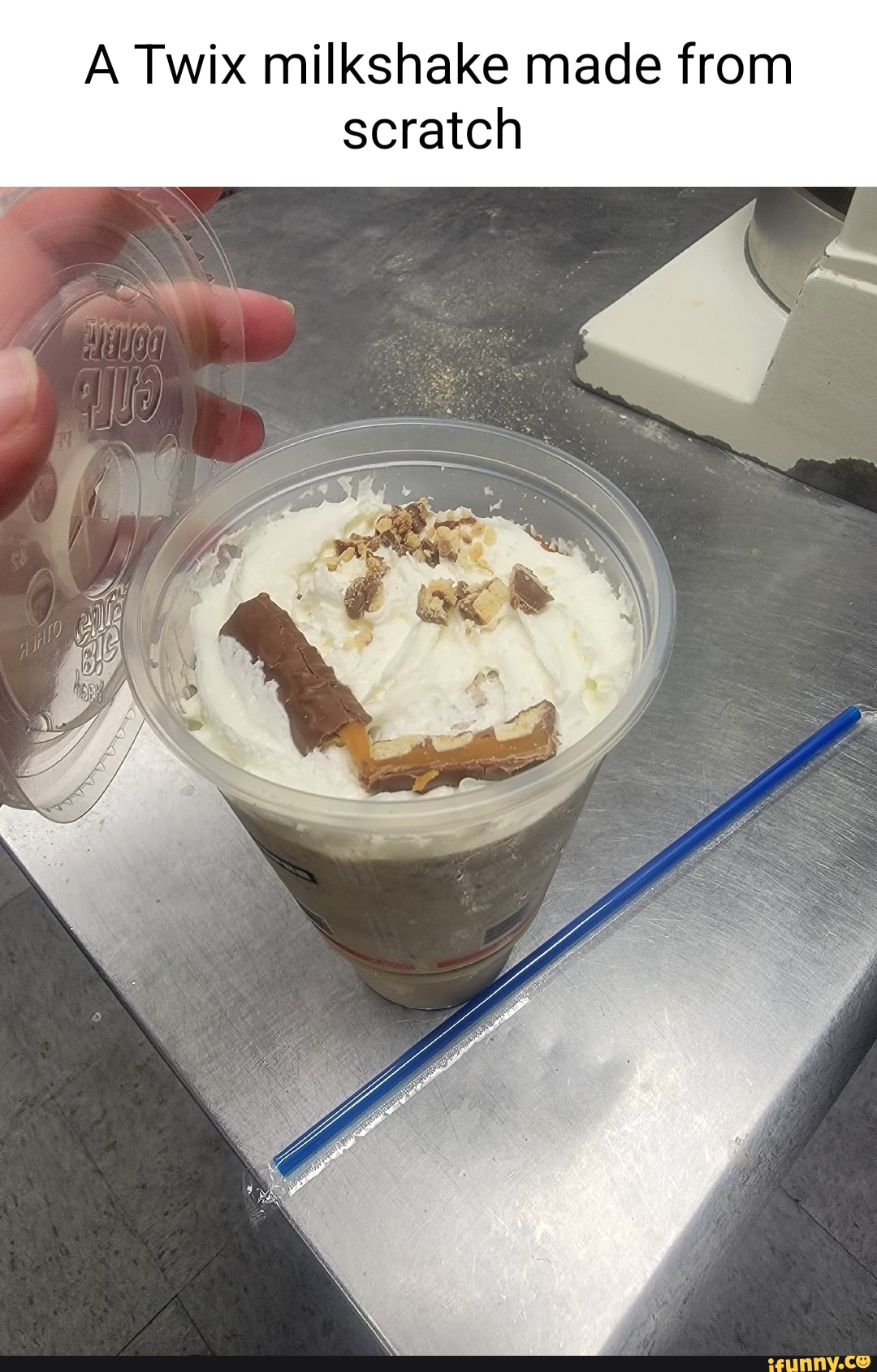 A Twix milkshake made from scratch - iFunny