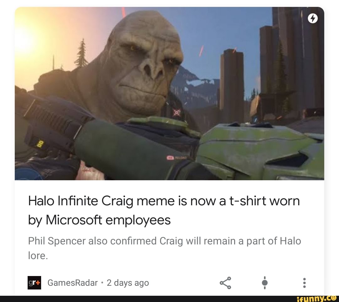Halo Infinite Craig meme is now a t-shirt worn by Microsoft employees ...