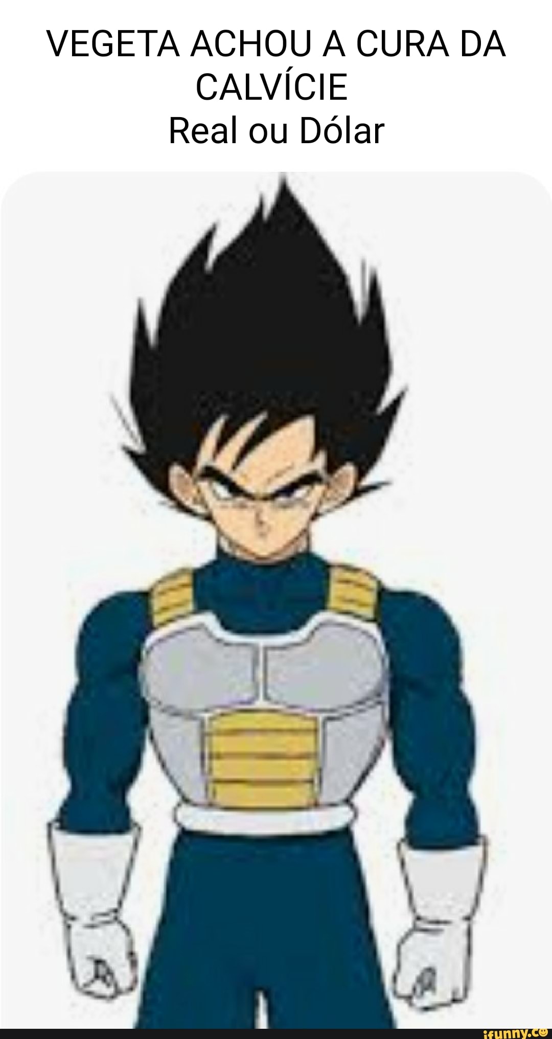 VEGETA ACHOU A CURA DA CALVÍCIE Real ou Dólar - iFunny