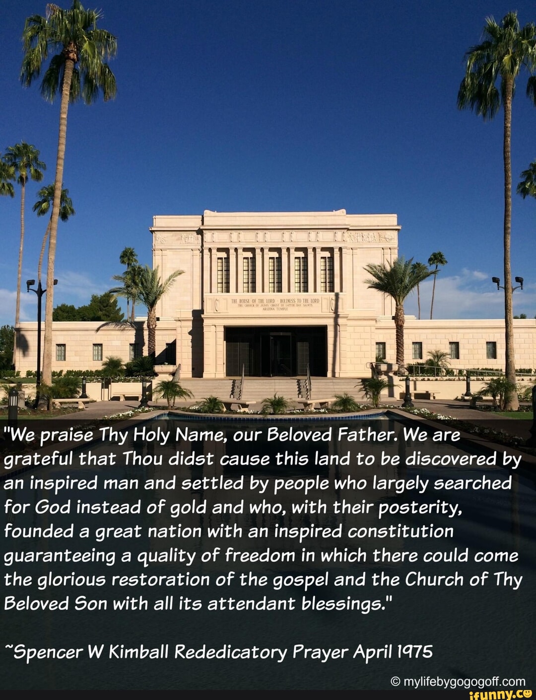"We praise Thy Holy Name, our Beloved Father. We are grateful that Thou ...