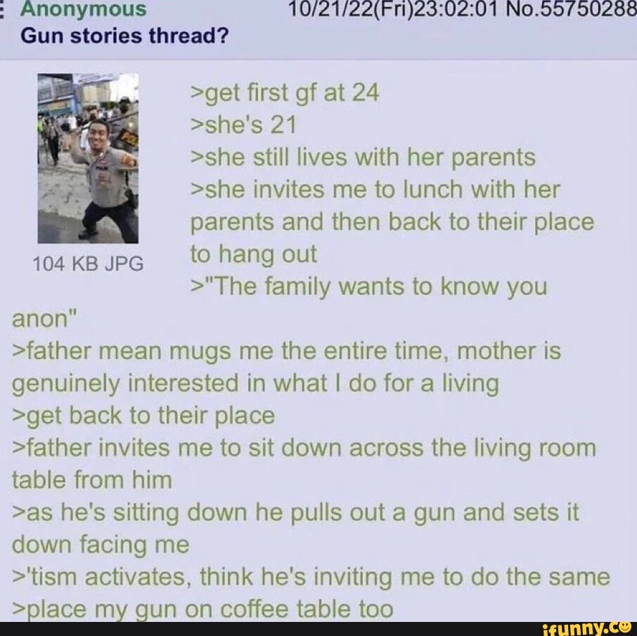 ANOnymous Gun stories thread? >get first of at 24 >she's 21 >she still ...