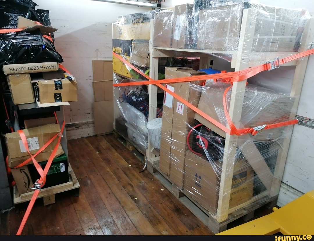 We customised our pallets to load as much stuff as possible onto them ...