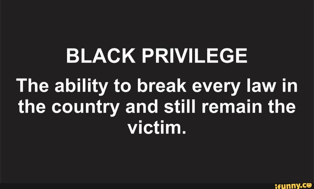 BLACK PRIVILEGE The ability to break every law in the country and still remain the victim. - iFunny
