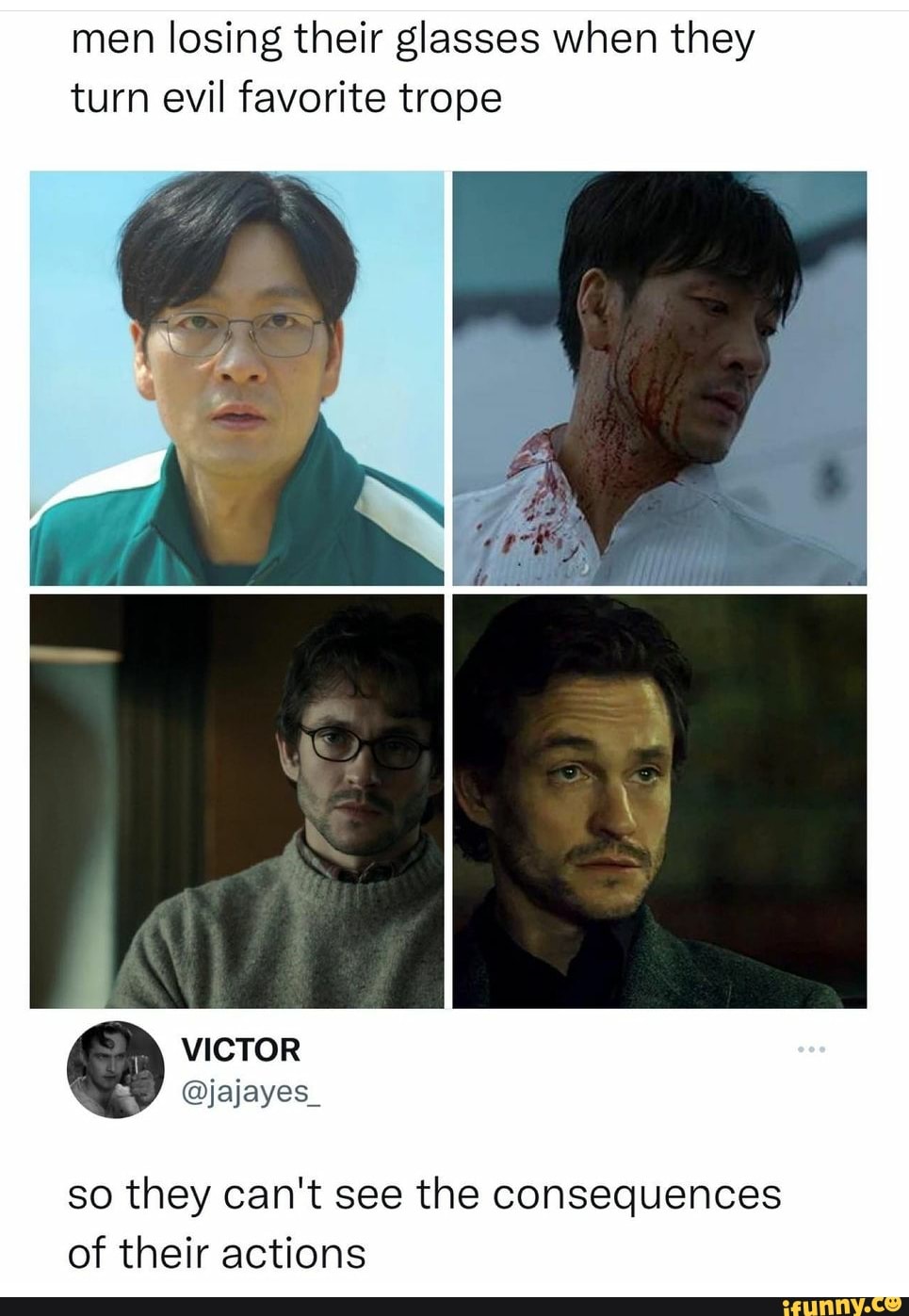Men losing their glasses when they turn evil favorite trope @jajayes ...